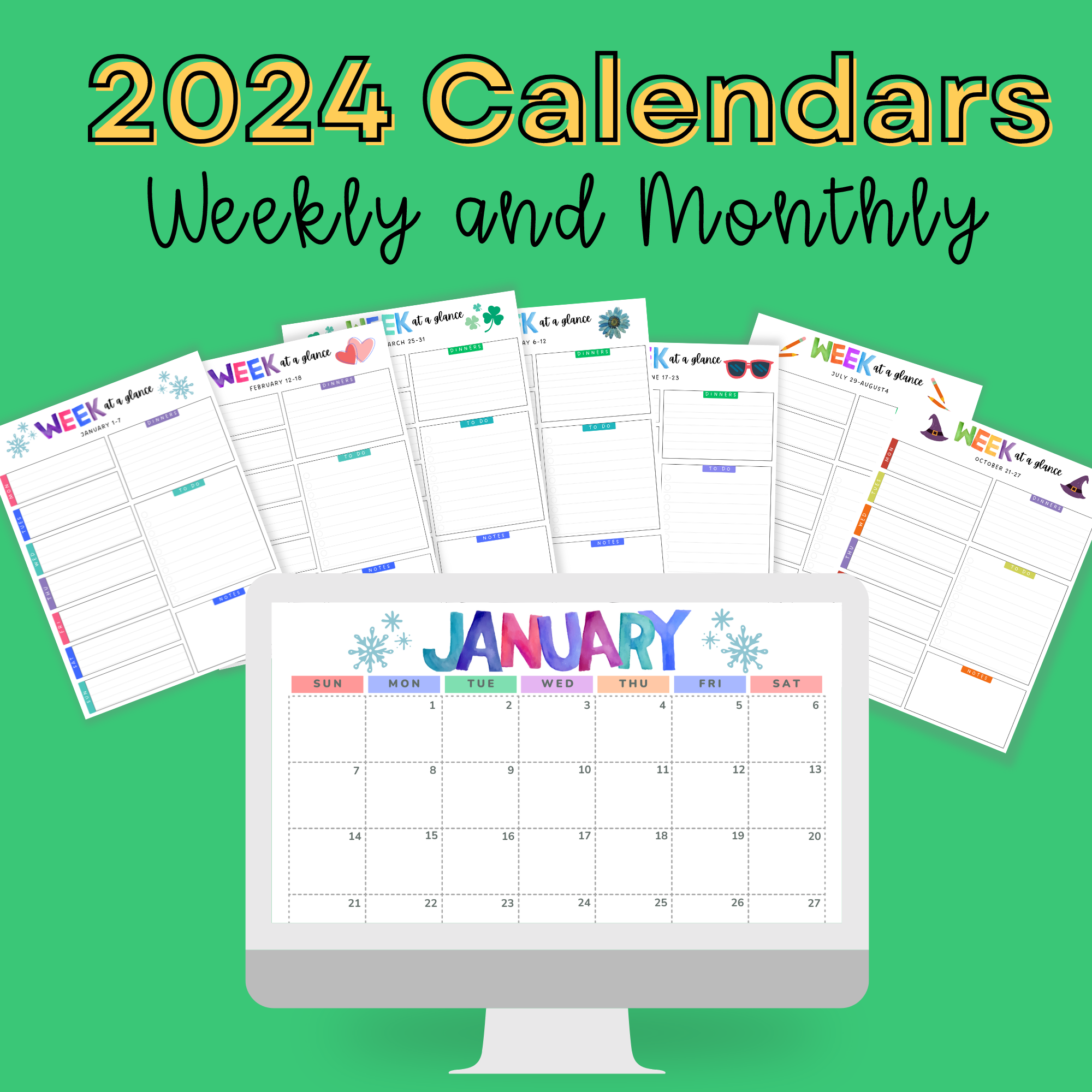 2024 Printable Calendar Bundle – Shop Organized Chaos Blog