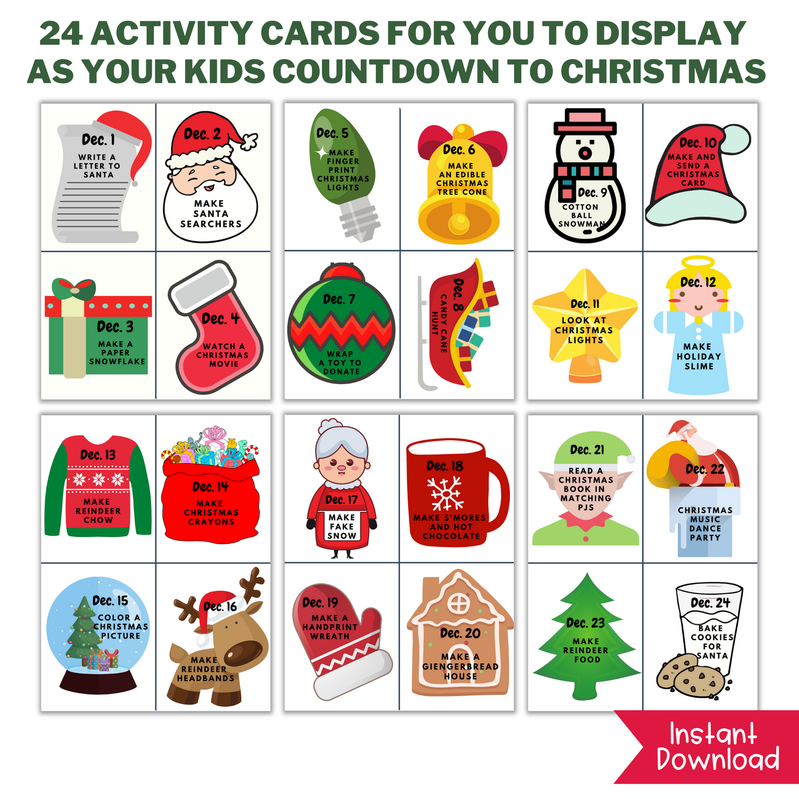 Countdown to Christmas Activity Packet – Shop Organized Chaos Blog